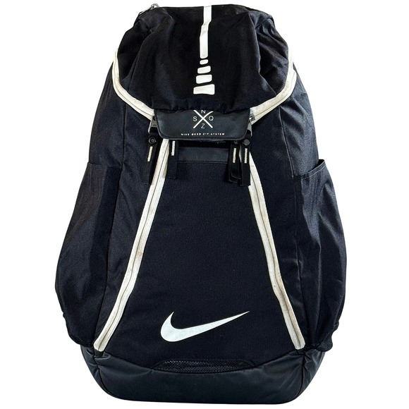 Nike | Bags | Nike Elite Backpack Black White Nqsz Quad Zip System ...